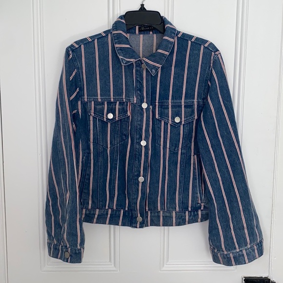 English Factory | Jackets & Coats | English Factory Striped Denim ...